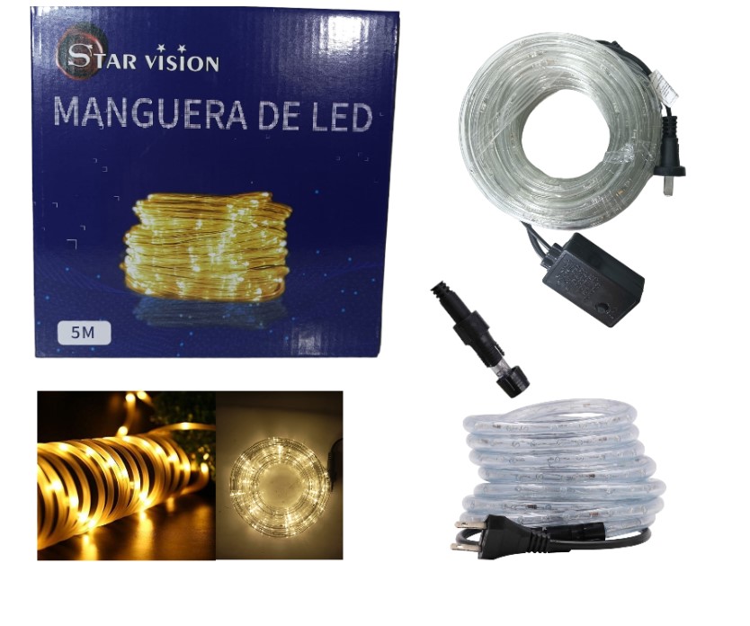 MANGUERA LUZ LED CALIDO 5M STAR VISION - oncealpormayor