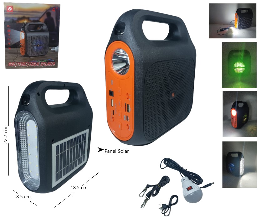 PARLANTE BT SOLAR+POWER BANT+FOCO+LINTERNA - oncealpormayor